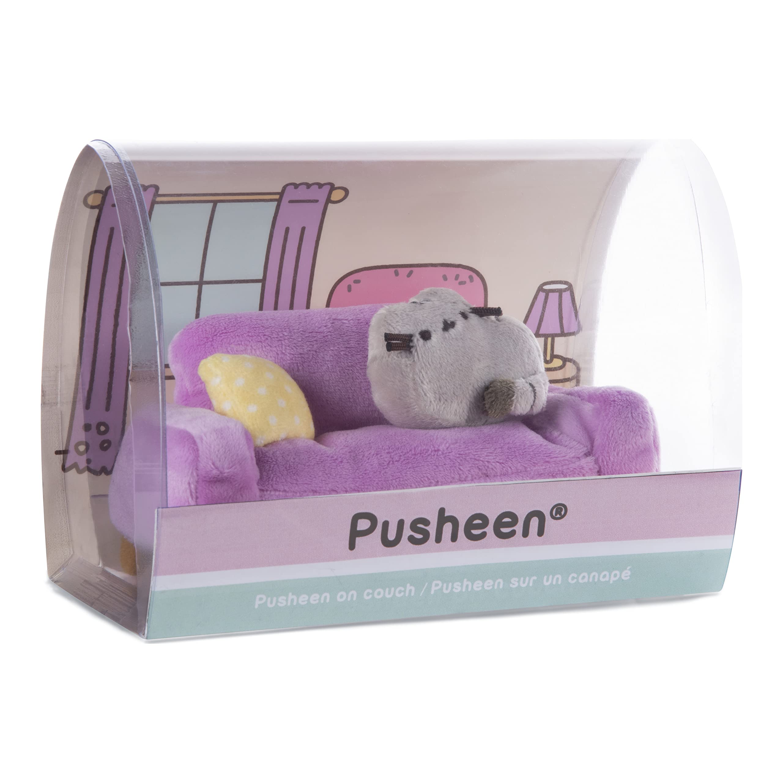 GUND Pusheen at Home with Pink Couch Plush Collector Set of 2