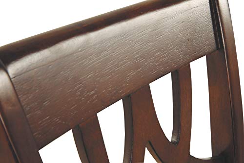 Ashley Furniture Signature Design - Leahlyn Dining Upholstered Side Chair - Pierced Splat Back - Set of 2 - Medium Brown