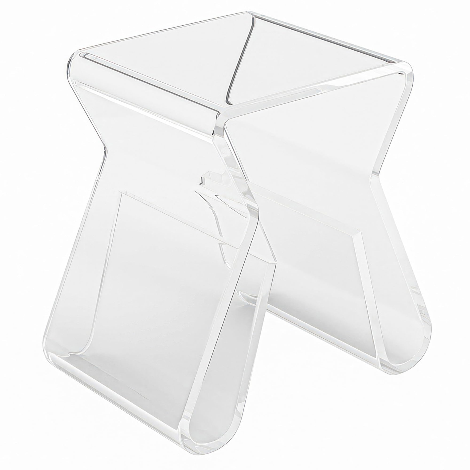 BTLWSI Acrylic Side Table, Acrylic Sofa Table Acrylic Nightstand with Storage Slots, Acrylic Clear End Table Stool for Living Room, Modern Clear Acrylic Coffee Table, 17" D x 12.2" W x 11.6" H
