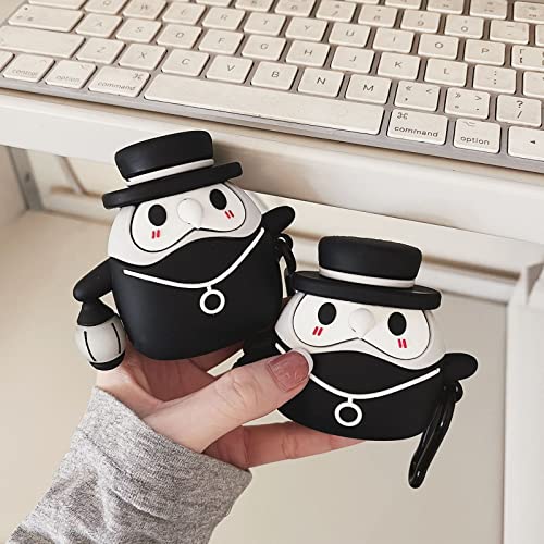 Compatible AirPod 3 Case Cover with Keychain, Cute Luminous Medieval Plague Doctor Design for AirPods 3rd Generation Case