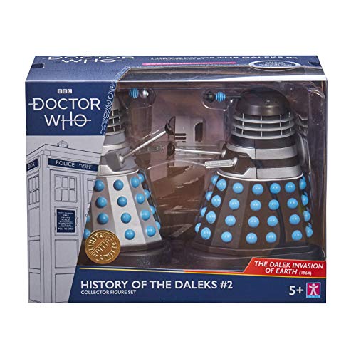 Doctor Who History of The Daleks #2 - The Dalek Invasion of Earth Collector Set - Dr Who Season 2 Dalek Action Figures - Classic Doctor Who Merchandise - Character Options - 5.5β