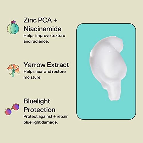 Bubble Skincare Level Up Balancing Gel Moisturizer - Zinc PCA, Niacinamide + Yarrow Extract Improves Texture, Radiance & Restores Hydration - Shine-Free Face Moisturizer for Acne Prone Skin (50ml)
