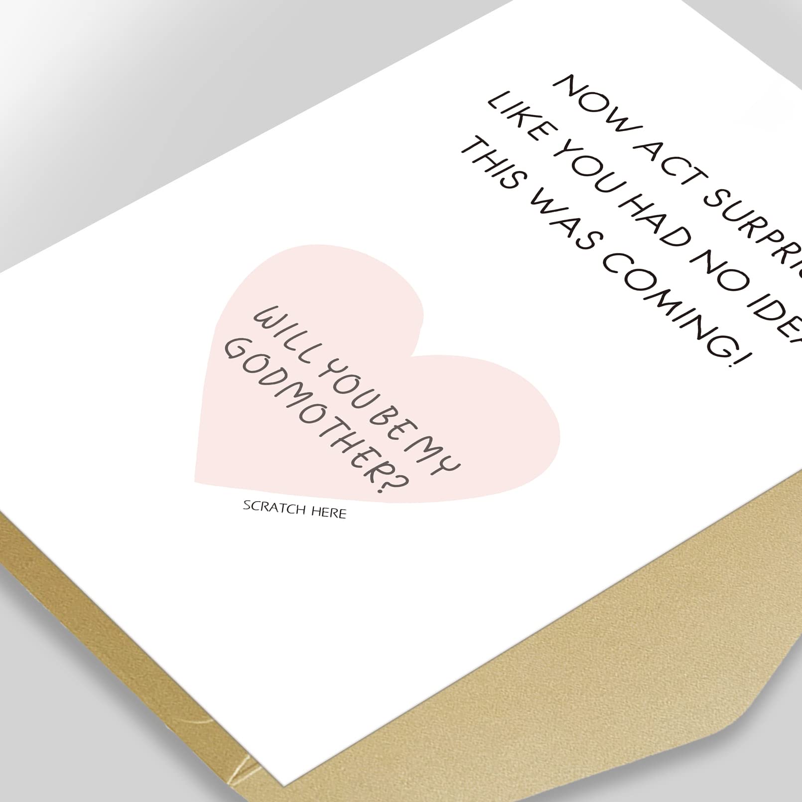 Funny Godmother Proposal Scratch Off Card, Scratch Off Will You Be My Godmother Card, Now Act Surprised Godmother Request
