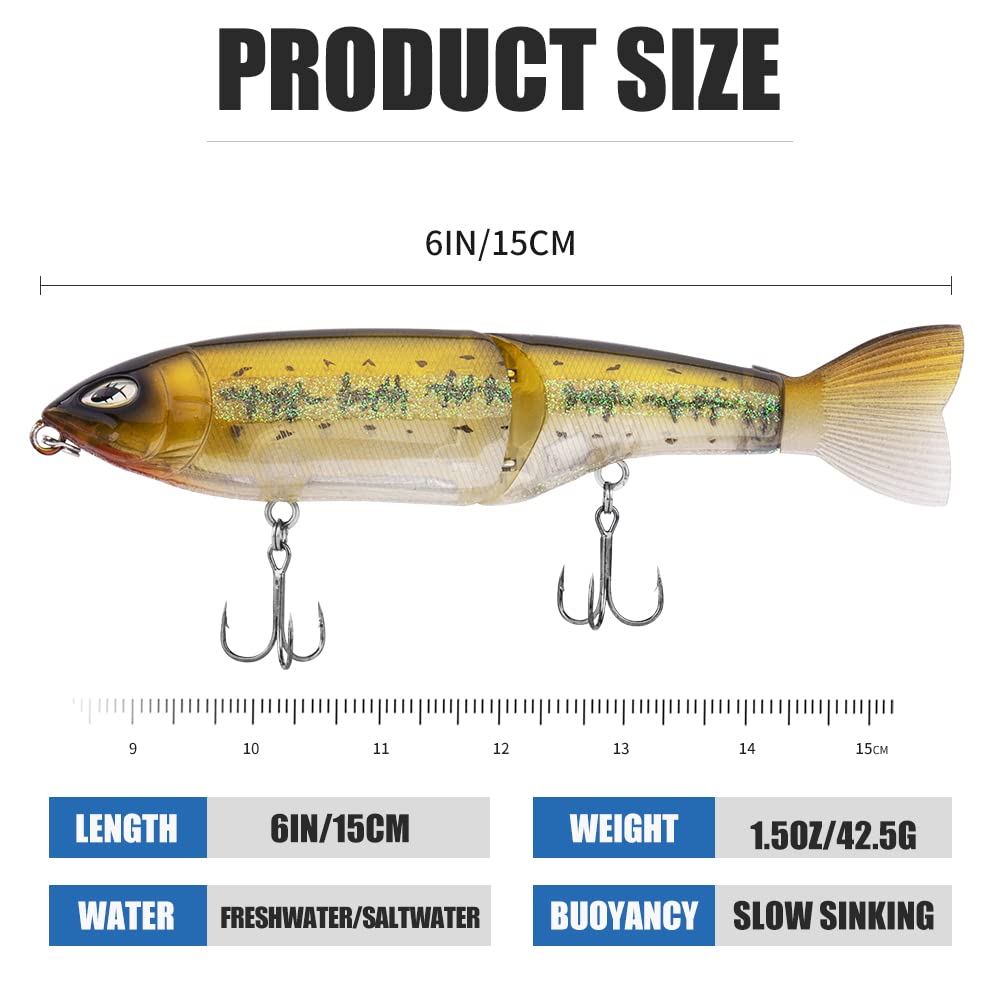 CHA CHA Glide (Wahoo) Fishing Lures Glide Bait Animated Segmented Swimbait Unique Swimming Lifelike Design