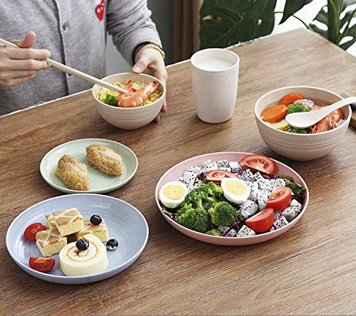 BUBERO Small Kids Bowls Set of 5, Plastic Bowls Reusable Wheat Straw Cereal Bowls for Snack, Side Dishes, Microwave Safe Mini Bowls