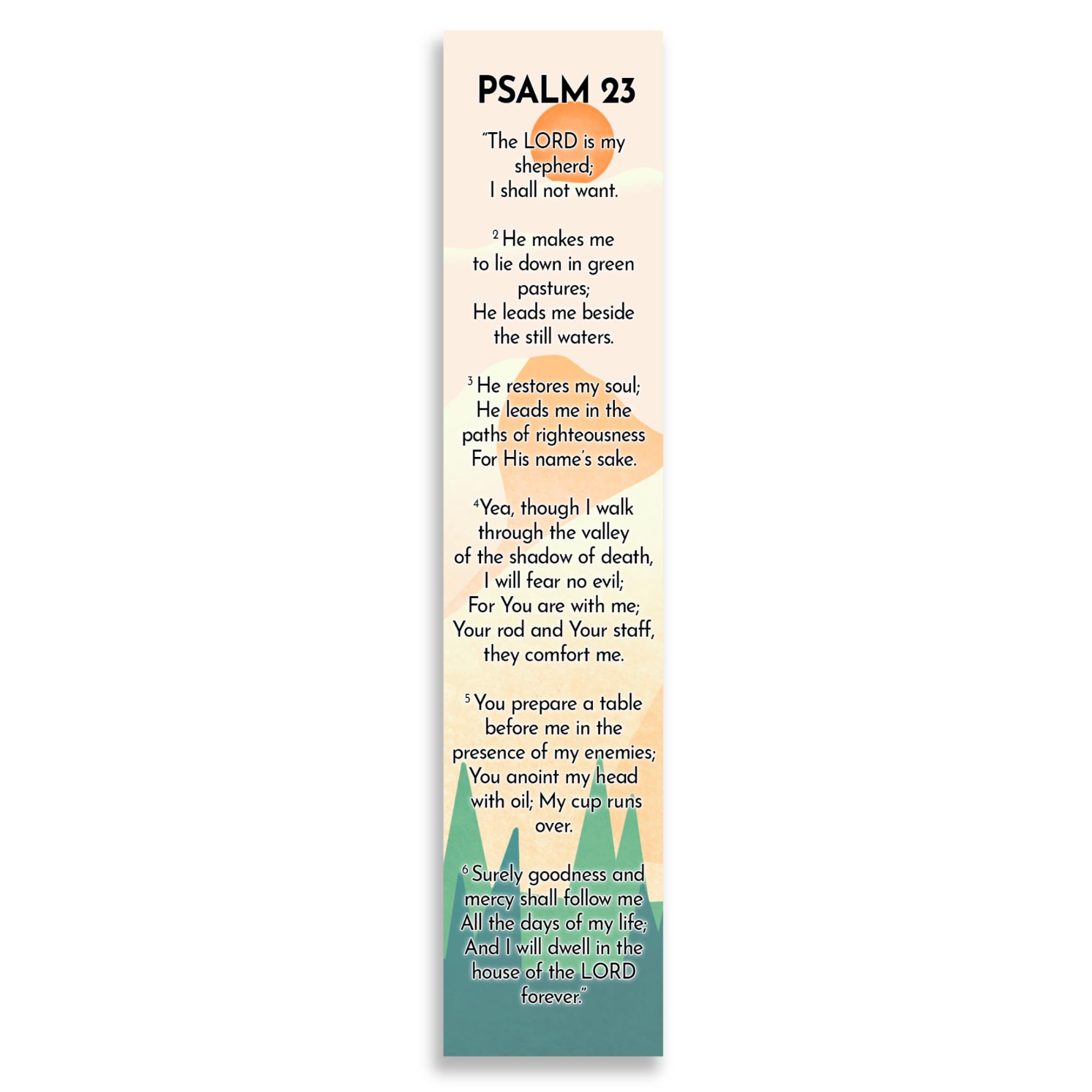 Bible Verse Psalm 23 Christian Bookmarks, Christian Bookmark, Page Marker divider, Christian Gifts for All Occasions (Pack of 12)