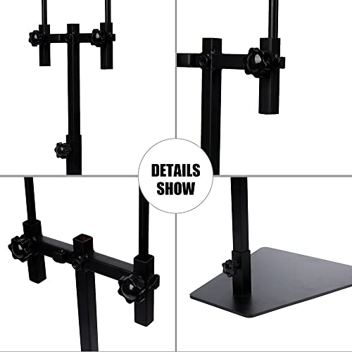 DGBAIZ Reptile Lamp Stand,Pet Lamp Land Bracket,2Hooks Adjustable Metal Floor Light Lamp Holder Lamp Support for Reptile or Succulent Plants Glass Terrarium Heating Light