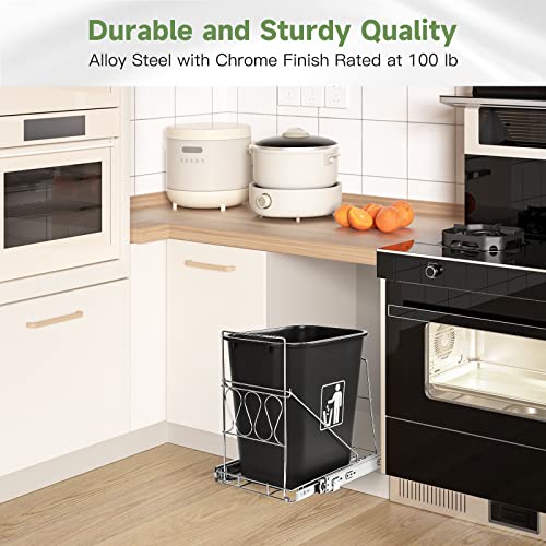 CNIOEPL Pull Out Trash Can Under Cabinet(Trash Can Not Included), Adjustable Garbage Slide-Out Shelf for Kitchen, undersink Organizers and Cupboard Organizers and Storage