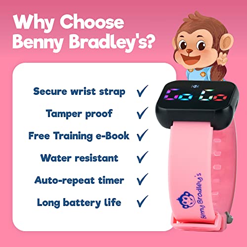Potty Training Watch for Kids V2 β A Water Resistant Potty Reminder Device for Boys and Girls to Train Your Toddler with Fun/Musical and Vibration Interval Reminders with Potty Training eBook (Pink)