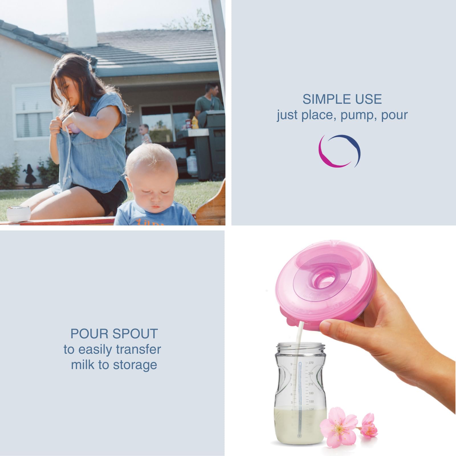 Freemie Rose Premium Hands-Free Wearable Breast Pump System | Quiet Rechargeable Mobile Breast Pump | Ultra-Discreet in-Bra Pink Cups | 3 Sizes Included