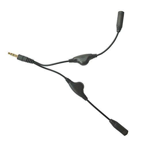 LOTOS 3.5mm Male Stereo to Double Female Audio Headphone Splitter Cable with Dual Volume Control Splitter Suit for All Earphone Headphone