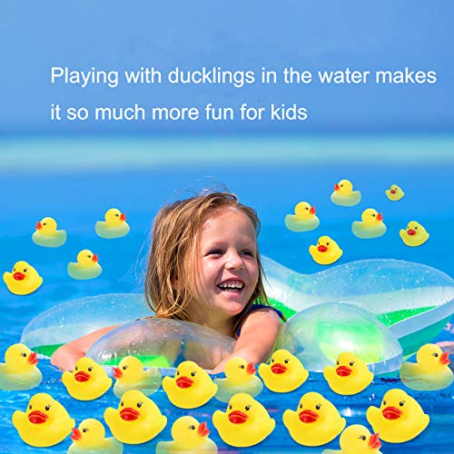 LOUHUA Rubber Duck Bath Toys 50PCS Mini Ducks Bulk for Kids Baby Shower Decorations Birthday Party Favors Gift Classroom Summer Beach Pool Activity Carnival Game
