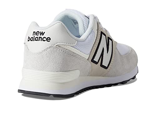 New Balance Boy's Kids 574 V1 70s Racing Lace-up Sneaker, Nimbus Cloud/Sea Salt/Black, 4 Big