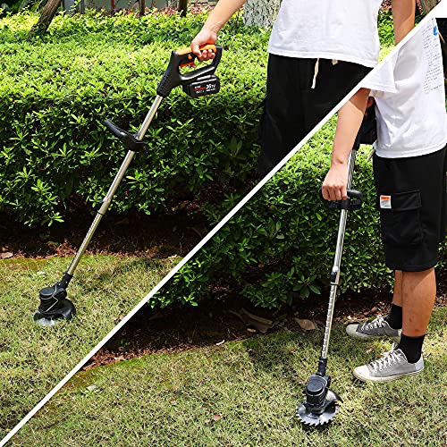 Electric Weed Wacker with 4000mAh Battery, Electric Brush Cutter, Brush Mower Cordless with Charger Blade