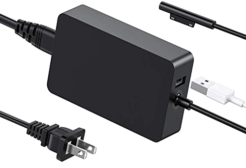 DHMXDC Surface Charger 44W 15V 2.58A Compatible with Microsoft Surface Laptop 1/2/3, New Surface Pro 7/6/5/4/3/X, Surface Book 1/2, Surface Go 1/2