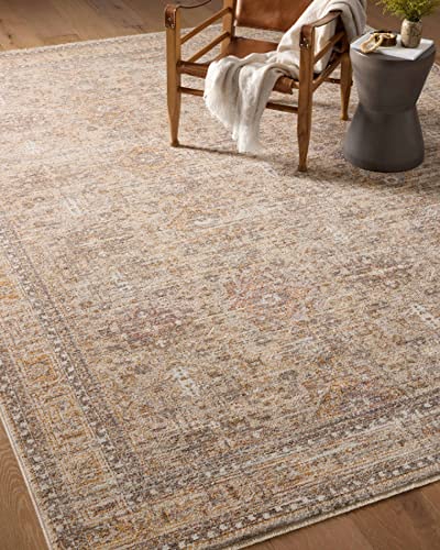 Loloi Angela Rose Blake Collection BLA-06 Oatmeal/Spice 7'-10" x 10'-2", .25" Pile Height, Fringe, Area Rug