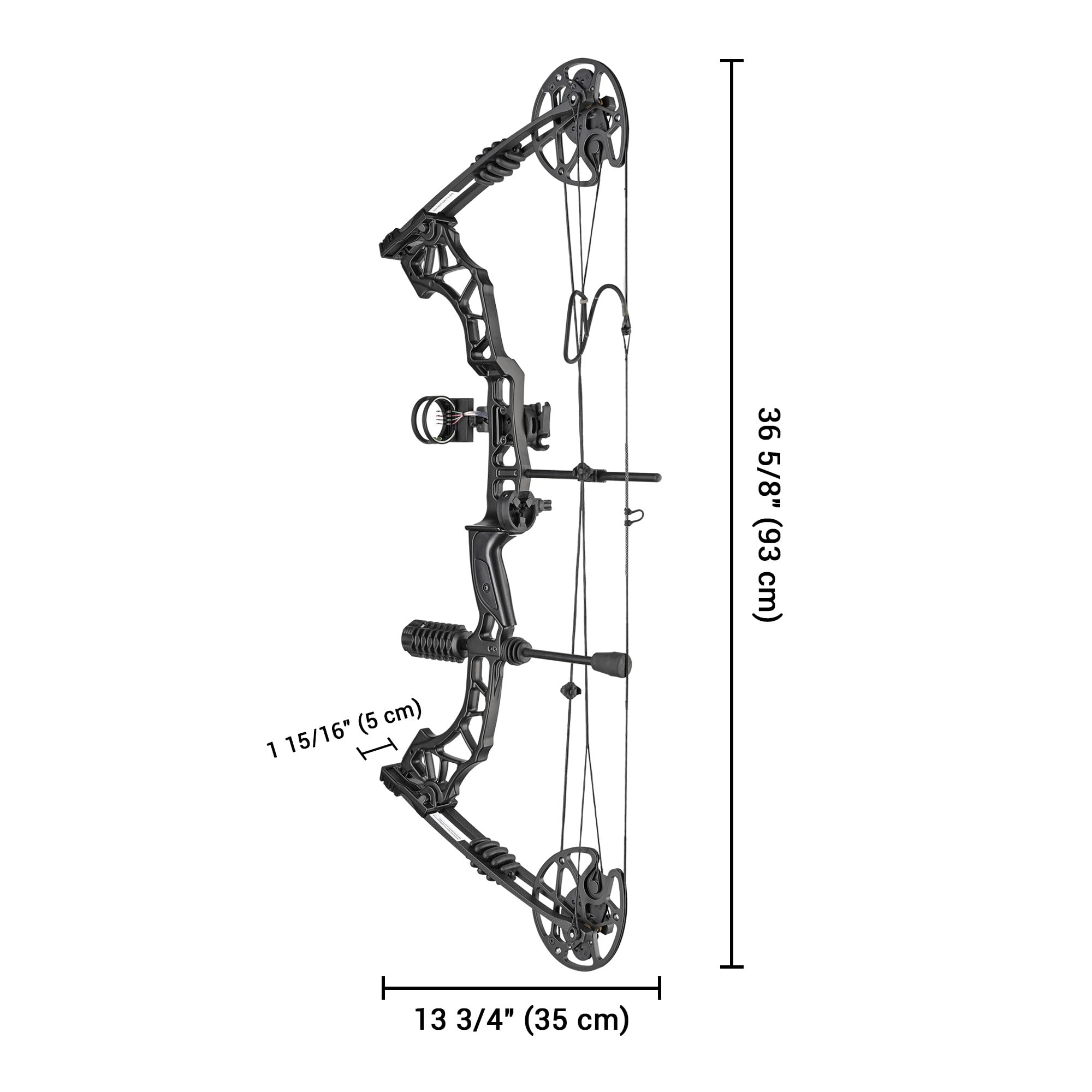 AW Pro Compound Bow Kit 35-70 Lbs Fit Adult Professional Hunting Target Practice Hunting Arrow Bow Archery, Black