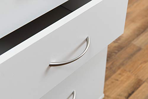 Basicwise Office File Cabinet 3 Drawer Chest with Rolling Casters, Cherry