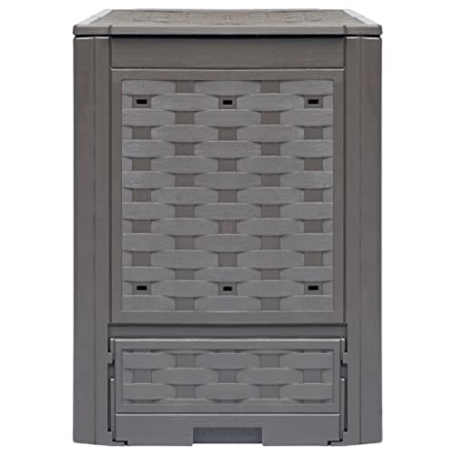 Compost Bin | Garden Composter Bin | Outdoor Composting Box for Backyard Yard Patio Outside | Brown Plastic with Rattan Look | 23.6" x 23.6" x 32.7" 79.3 Gallon by FurturHome