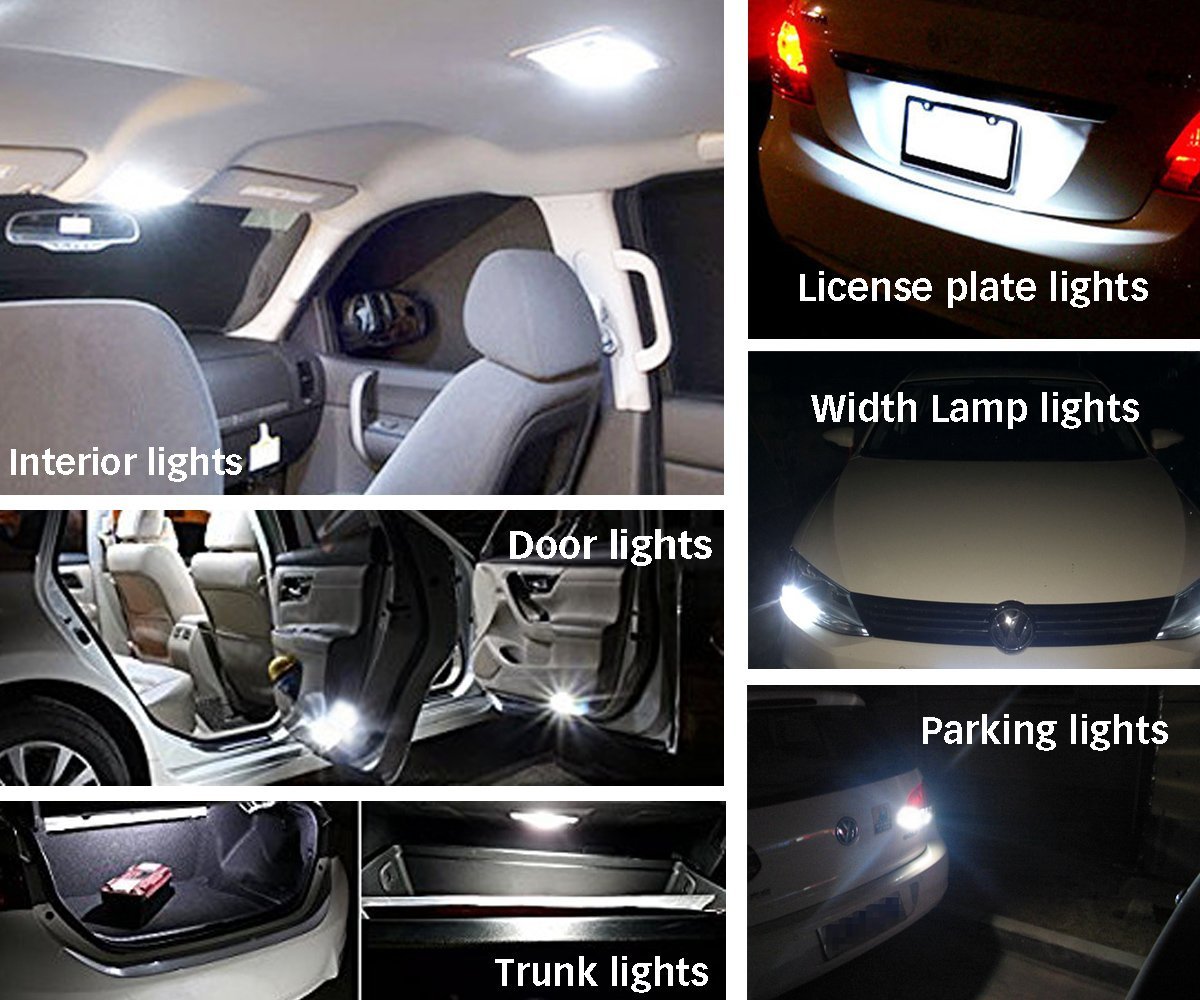 AOICANKI 20pcs Super Bright RV Trailer T10 921 194 42-SMD 12V Car Backup Reverse LED Lights Bulbs Light Width Lamp Xenon White