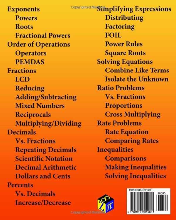 Essential Prealgebra Skills Practice Workbook