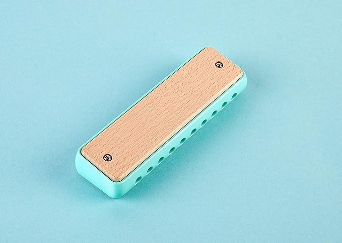 Hape Blues Harmonica | 10 Hole Wooden Musical Instrument Toy for Kids, Red