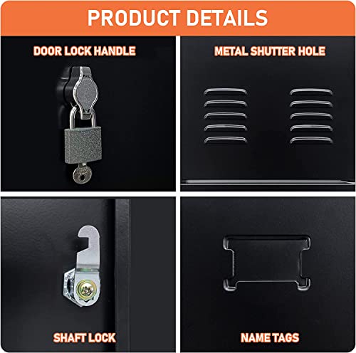 SUPEER Metal Lockers with 3 Doors,72" H Tall Steel Storage Lockers for Employees,Locker Storage Cabinets for School, Gym, Home, Office