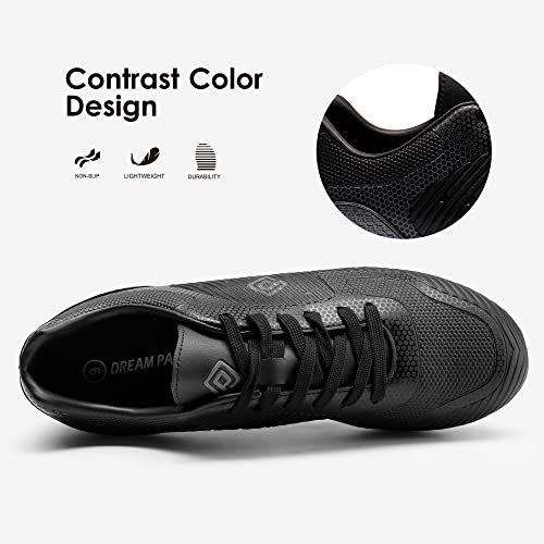 DREAM PAIRS Mens Firm Ground Soccer Cleats Soccer Shoes, Black/Grey - 9.5 (Superflight-2)