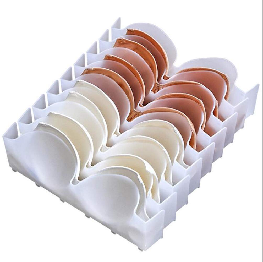 Closet Underwear Organizer Drawer Divider, Wardrobe Plastic Bra Storage Box,6pcs/Set,White