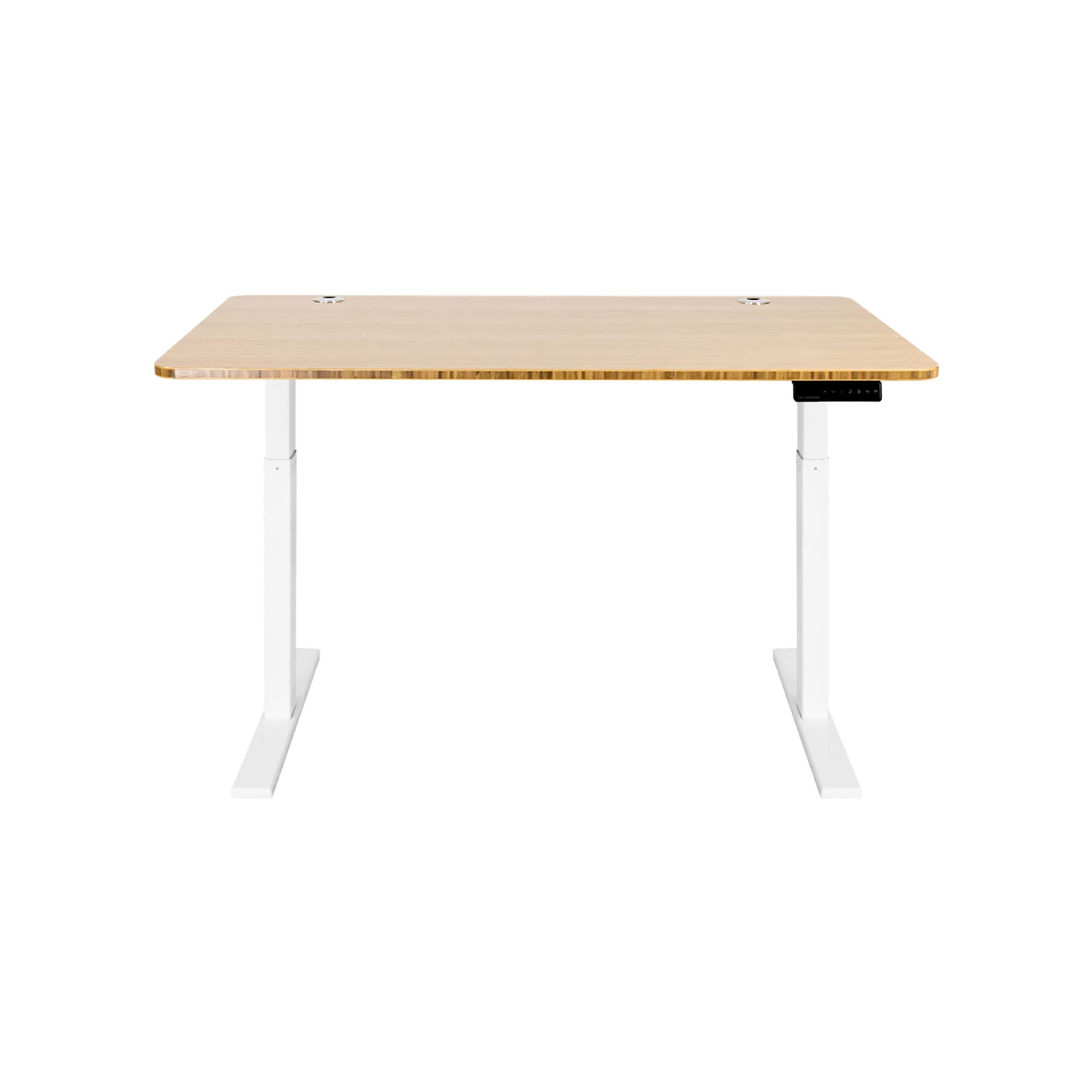 Autonomous Edition Smart Hybrid Dual Motor Electric Standing Desk Frame Classic Top, 28" - 47" Height Range, 39" - 70" Length Range, White-Bamboo