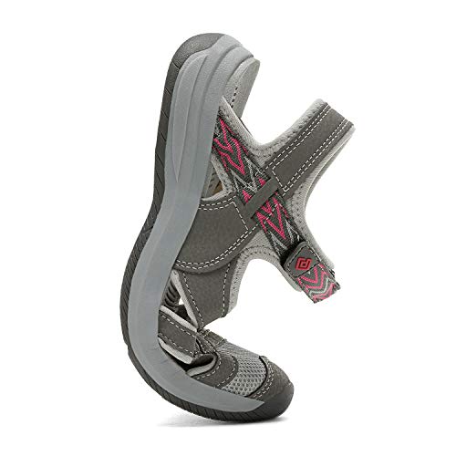 DREAM PAIRS Womens Hiking Sandals Sport Athletic Sandal, Grey/Coral-9 (181103L)