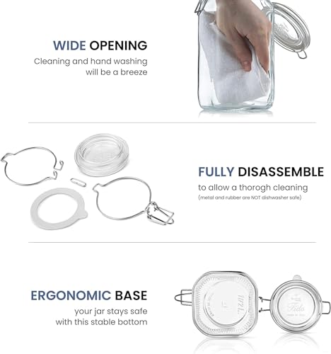 Bormioli Rocco Fido Clear Jar, 33-3/4-Ounce