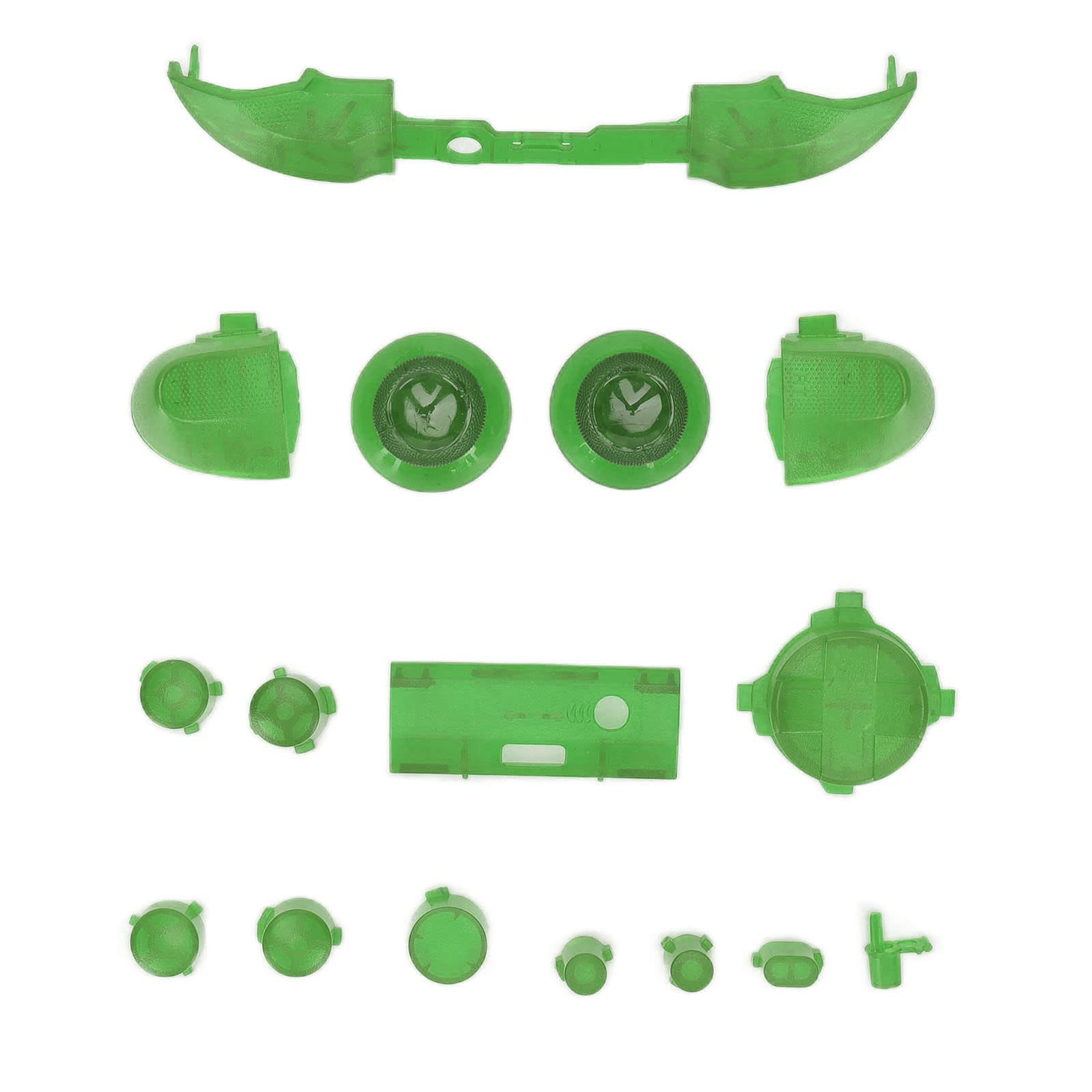 Replacement Full Set Bumper Buttons Compatible with Series X Series S Controller, Controller LB RB LT RT Bumper Buttons Repair Kit, Gamepad(Green)