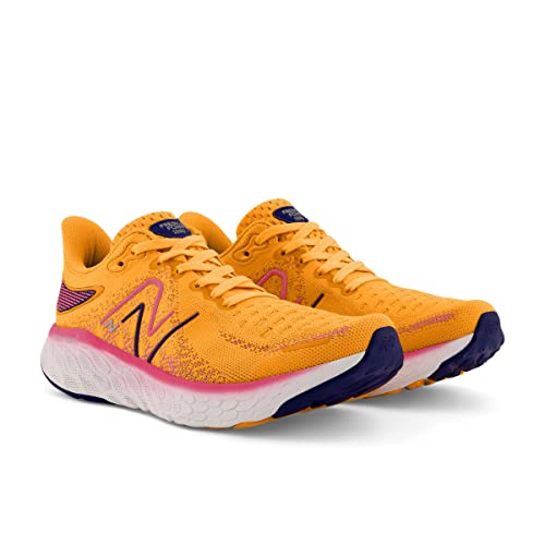 New Balance Women's Fresh Foam X 1080 V12 Running Shoe, Vibrant Apricot/Vibrant Pink/Night Sky, 8