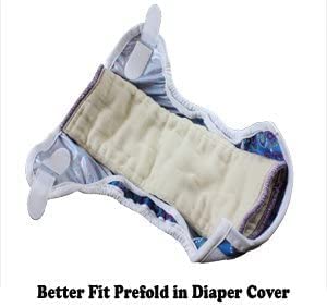 OsoCozy Better Fit Unbleached Prefold Cloth Diapers -100% Cotton, Gauze Weave, Sized for Tri Folding - Diaper Service Quality (DSQ) (Premium 4x8x4 Fits 25-40 lb.) - 6 Pack