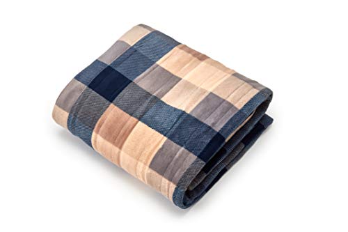 Eddie Bauer Heated Soft Brushed Microplush Electric Blanket, Warm & Cozy Bedding, Twin, Cabin Comfort Blue