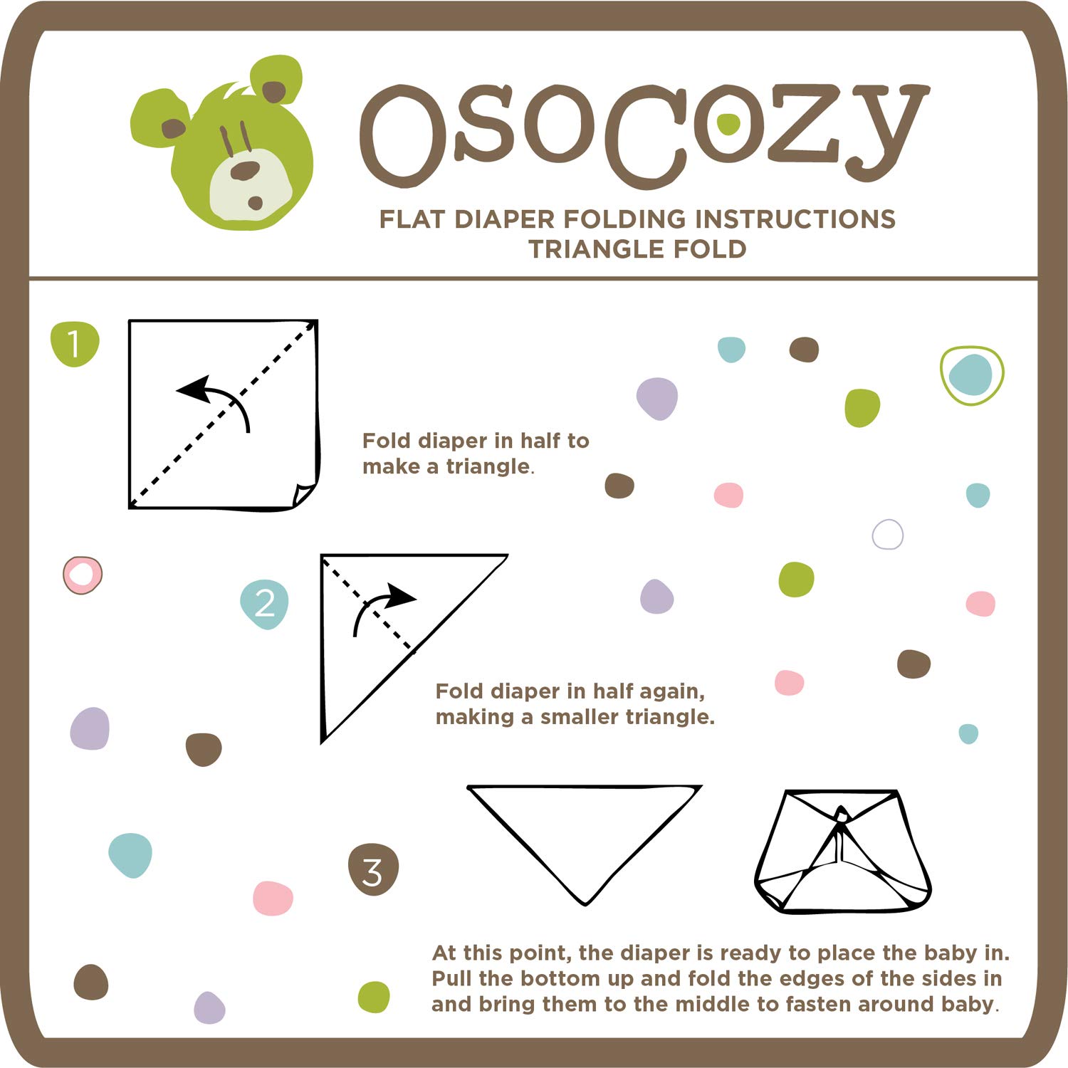 OsoCozy Unbleached Birdseye Flat Cloth Diapers (1 Dozen) - 27.5 x 30.5 Inches, One-Layer Flat Cloth Baby Nappies Made of Soft, Durable 100% Birdseye Weave Cotton