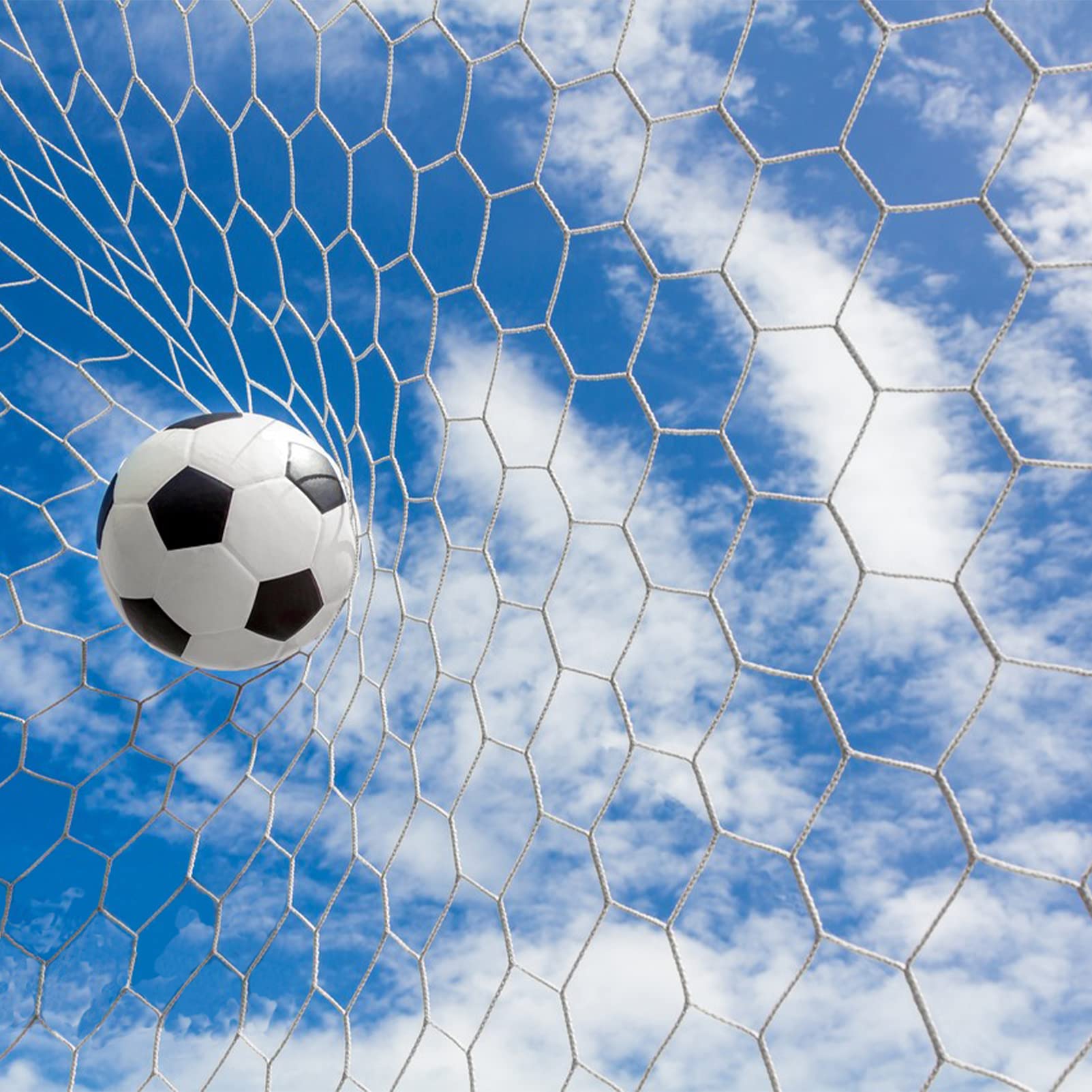 Aoneky Polyester Soccer Goal Net - 24 x 8 Ft - 4 mm Cord - Replacement Full Size Football Post Net- Heavy Duty Soccer Netting - NOT Include POSTS