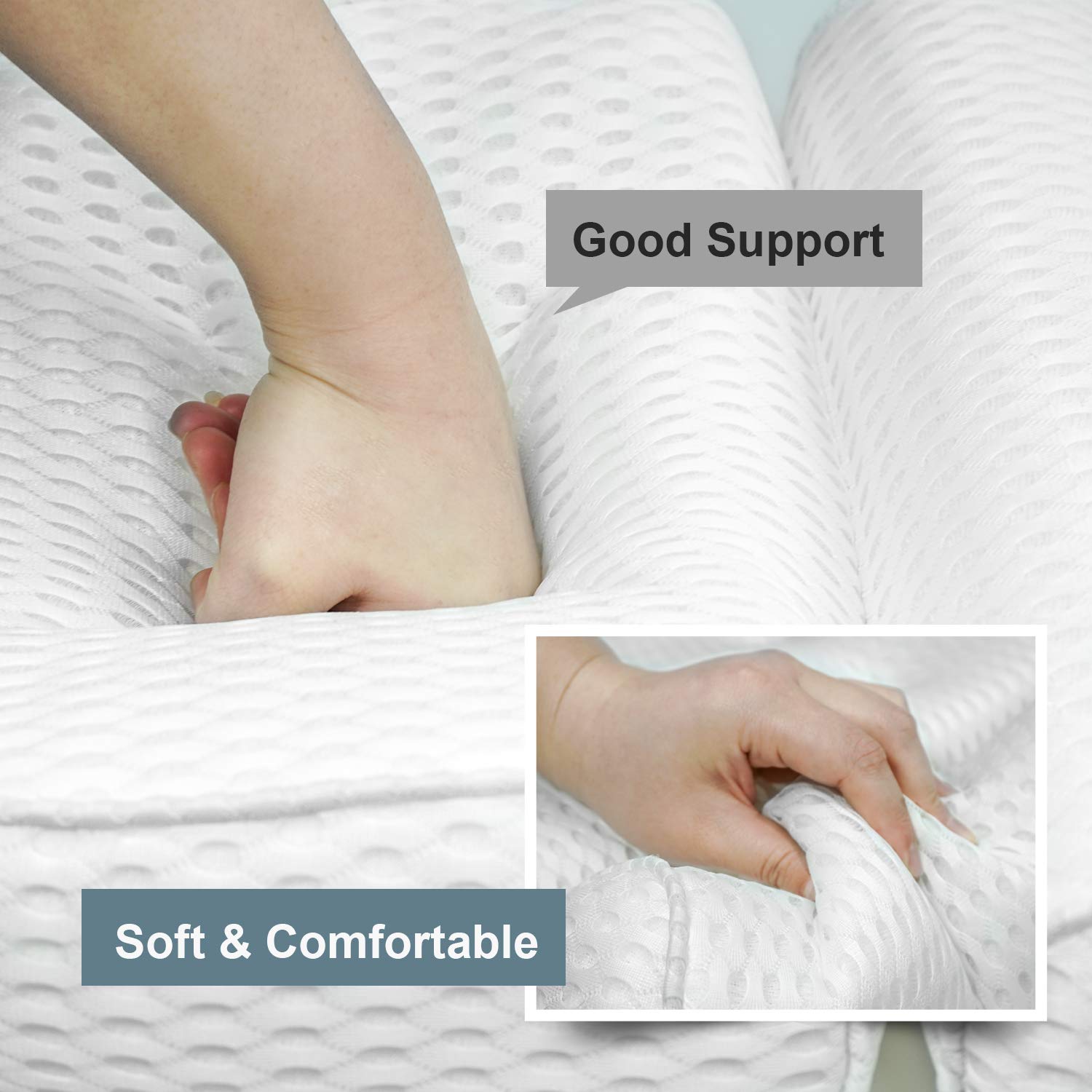 Bath Pillow Bathtub Pillow - Bath Pillows for Tub with Neck, Head, Shoulder and Back Support - 4D Air Mesh Spa Pillow for Bath - Extra Thick, Soft and Quick Dry