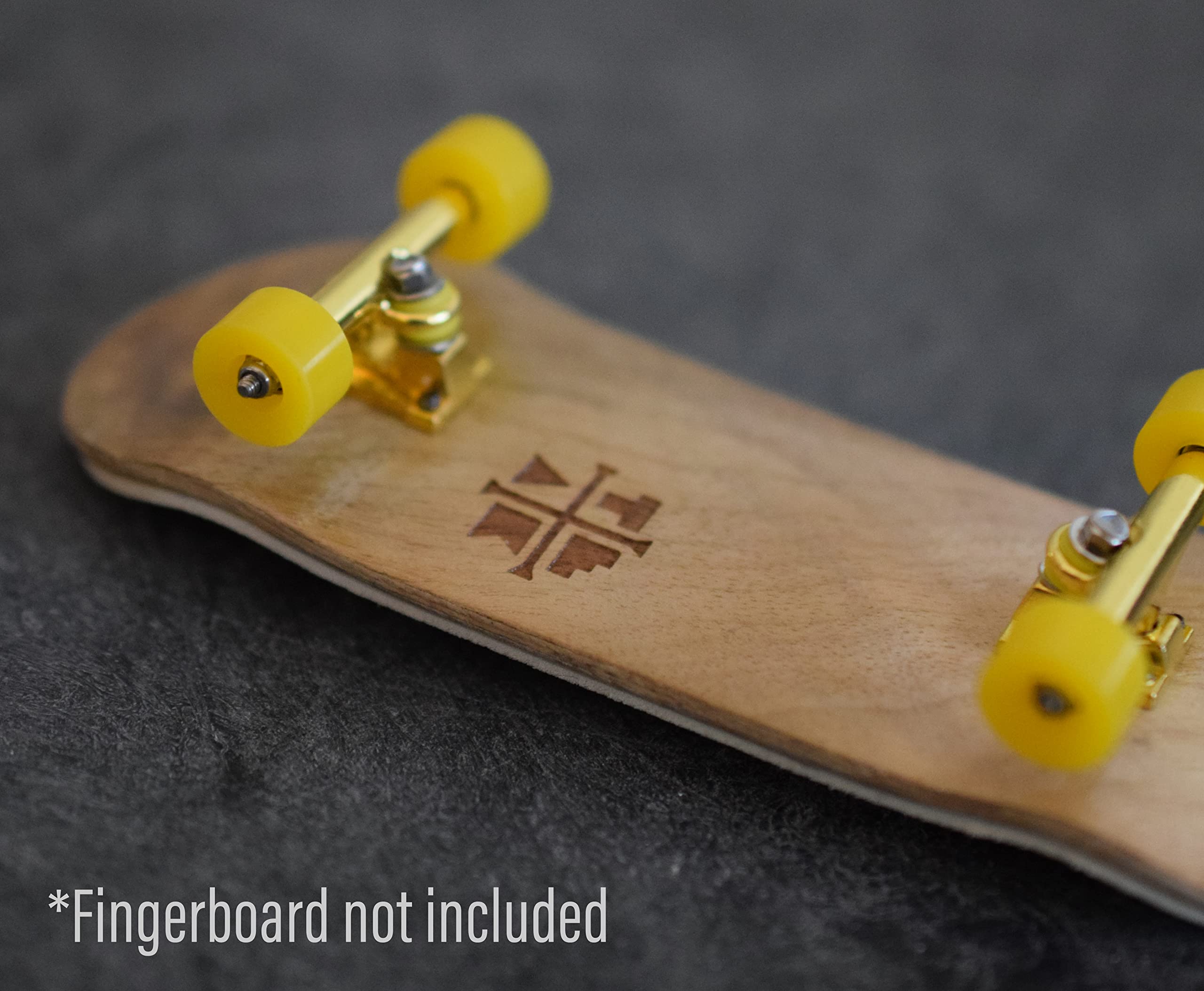 Teak Tuning Apex 71D Urethane Fingerboard Wheels - Cruiser Style, Bowl Shaped, 8.7mm Diameter - ABEC-9 Stealth Bearings - Made in The USA - Banana Yellow Colorway