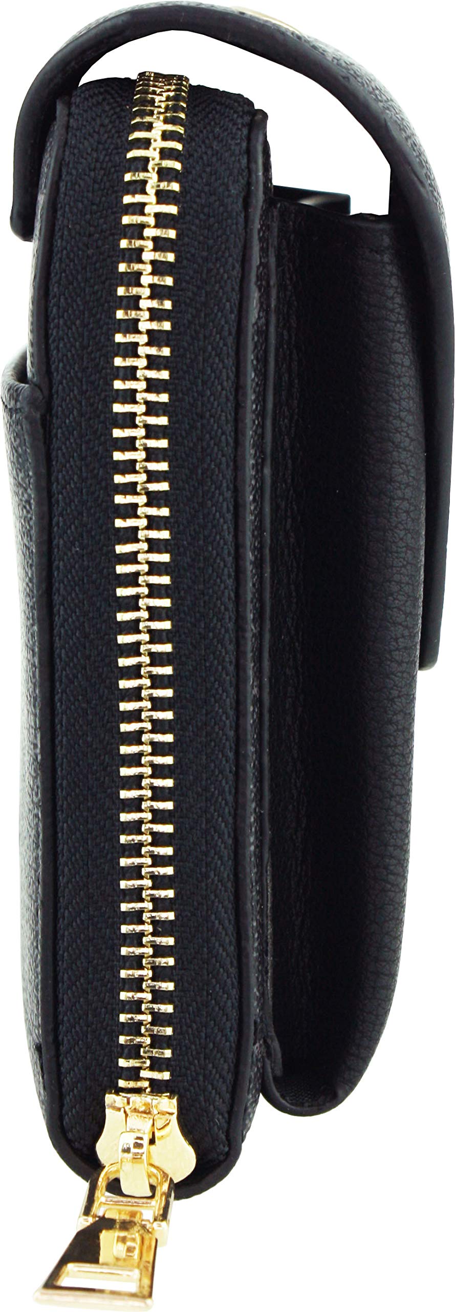 B BRENTANO Vegan Envelope Clutch Wallet Crossbody Purse with Chain Strap (Grey)