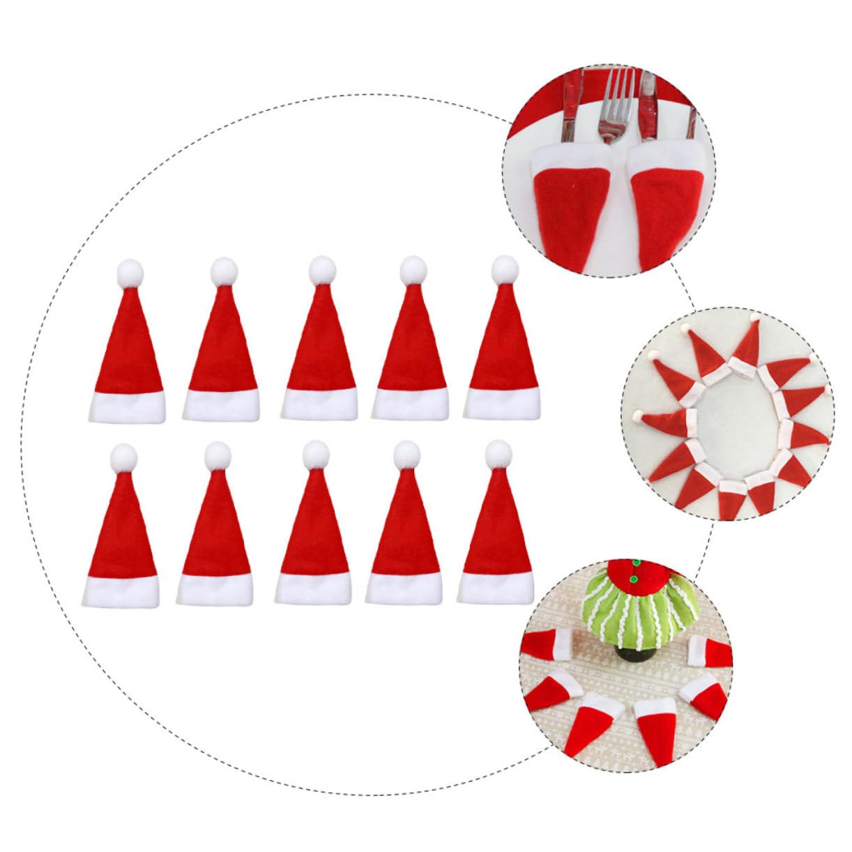 BESTOYARD 12pcs Christmas wine bottle cap Mini Xmas Knives And Forks Bags Candy Wine Bottle Holders christmas tableware cover christmas candy tableware bags 15c dining table fork spoon cloth