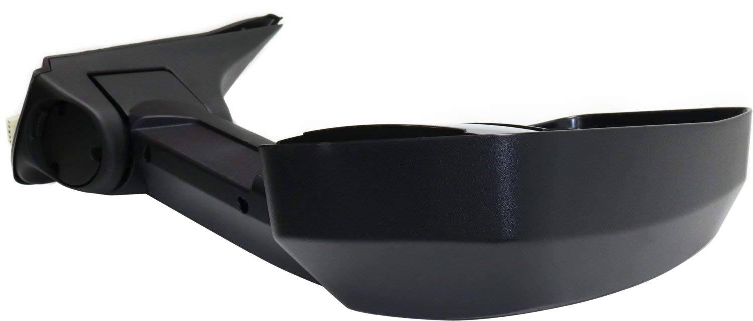 Kool Vue Mirror Set Compatible with 2003-2014 Ford E-150, 2003-2005 E-150 Club Wagon, 1992-2002 E-150 Econoline, Towing, Power, Heated, Textured Black, Manual Folding, Single Arm