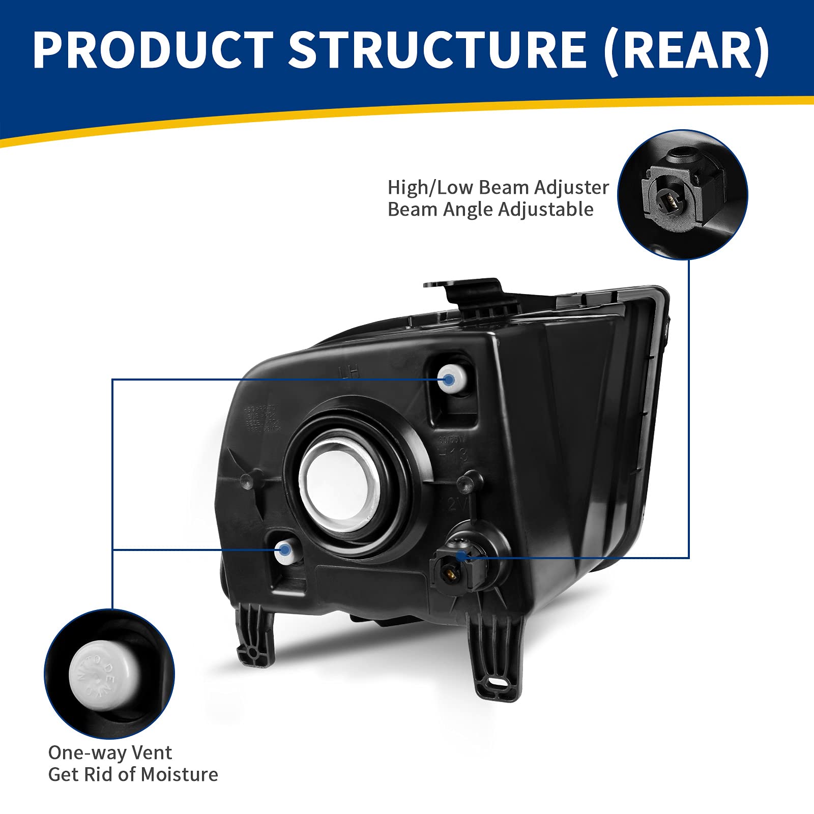AUTOSAVER88 Headlight Assembly Compatible with 2005-2009 Ford Mustang Black Housing Clear Lens OE Style Headlamps Replacement(Driver and Passenger Side)