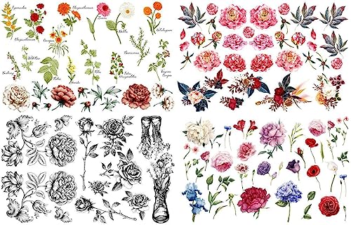 Dixie Belle Belles & Whistles Transfer | Vintage Floral | 24.8” x 38.8” Sheet | Rub On Decorative Transfer for Crafts, Furniture, DIY | Crafting Design Transfer
