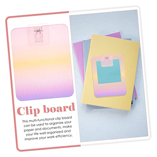 COHEALI 2pcs Plate Clamp Writing Board Stenography Board Clip Board Office Plastic Paper Writing Clip Office Clip Boards Clipboard Exam Paper Clips Student Paper Clip Boards