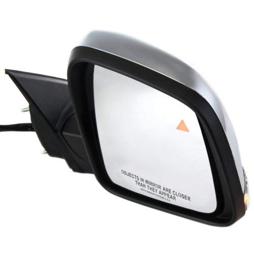 Kool Vue Passenger Side Power Heated Mirror for Jeep Grand Cherokee 2011-2021 Manual Fold With Signal Light, Blind Spot Monitor & Memory; Without Auto-Dimming Chrome
