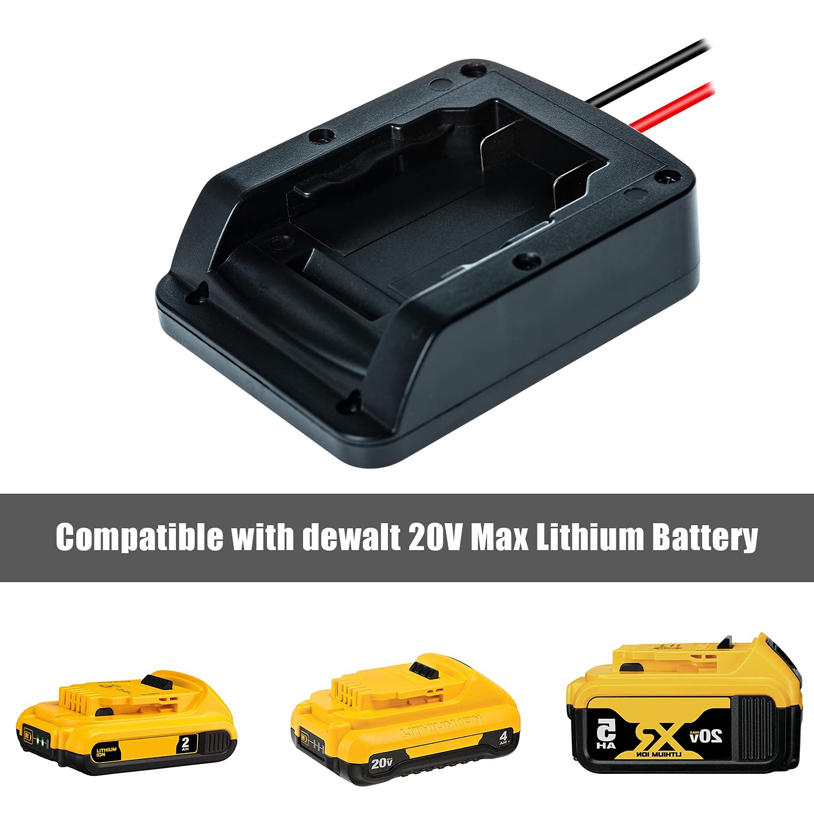 Battery Adapter for DeWALT 20v Max 18v Dock Power Wheels Adaptor with Wires for Ride on Cars Modify DIY Cordless Light Robotics