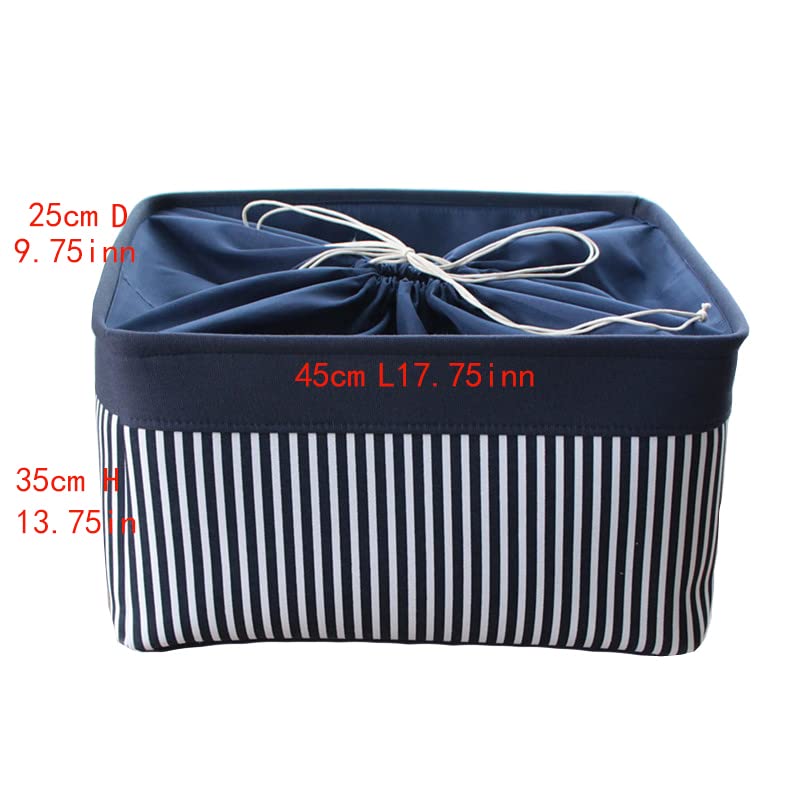 Queenie Wong 2 Pack Closet Canvas Fabric Storage Basket Storage Bins Organizing Baskets for Shelves, Closets, Laundry, Nursery, Decorative Baskets for Gifts Empty