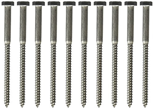 The Hillman Group 964595 5/16 x 4-1/2-Inch Stainless Steel Hex Lag Screw, 10-Pack